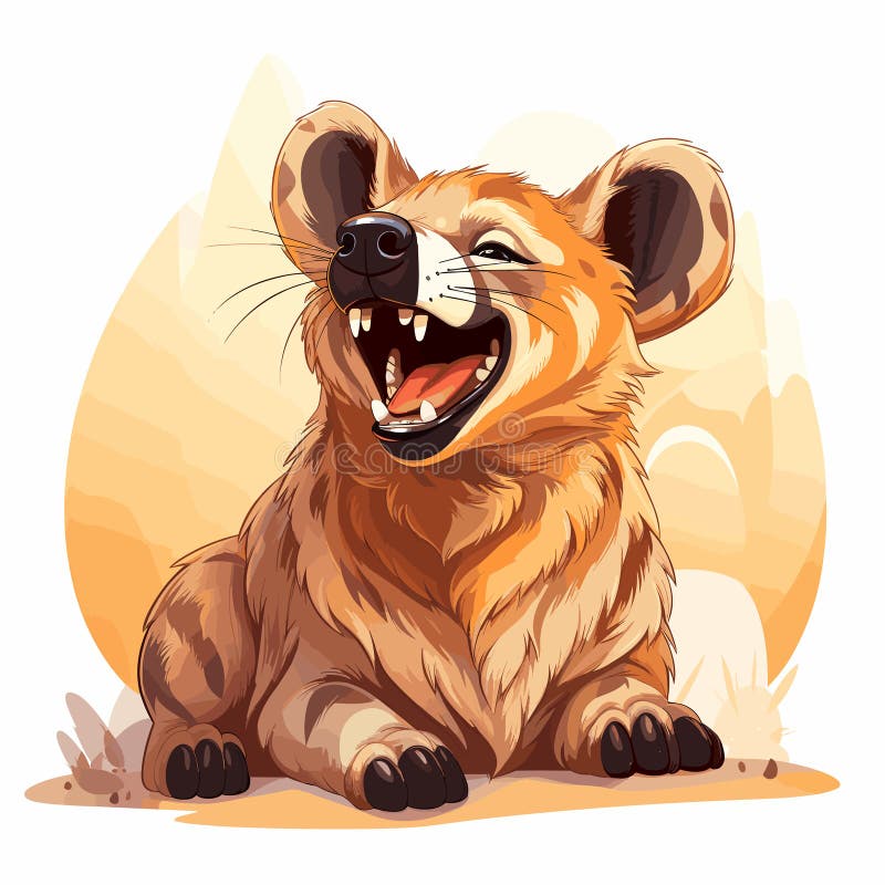 Hyena. Hyena Hand-drawn Comic Illustration. Cute Vector Doodle Style ...