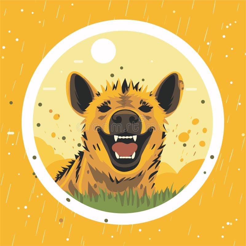 Hyena. Hyena Hand-drawn Comic Illustration. Cute Vector Doodle Style ...
