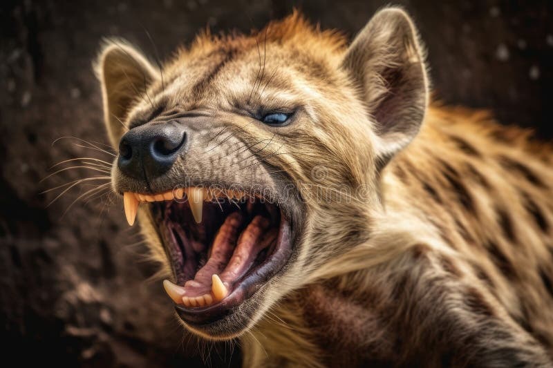 A Hyena with Its Mouth Open Stock Illustration - Illustration of ...