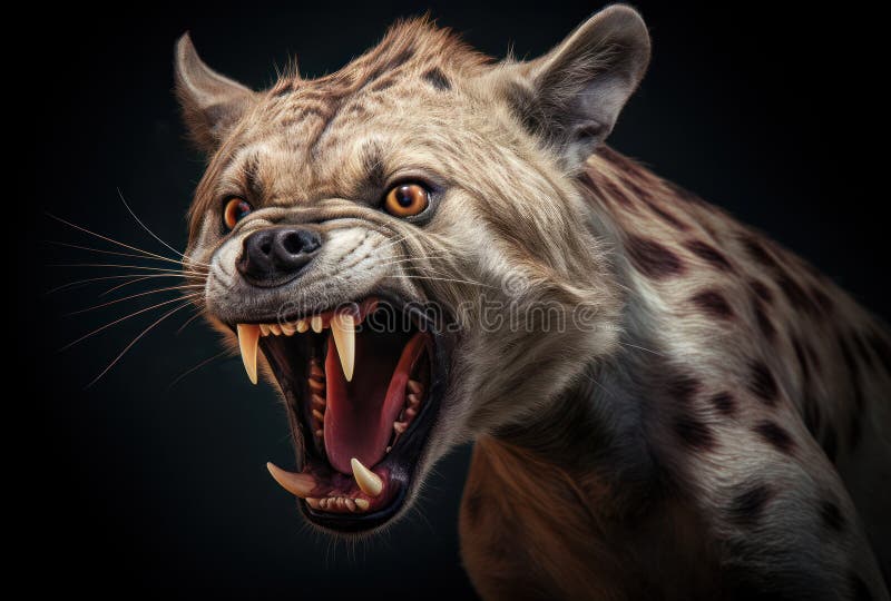 A Hyena with Its Mouth Open Stock Illustration - Illustration of ...