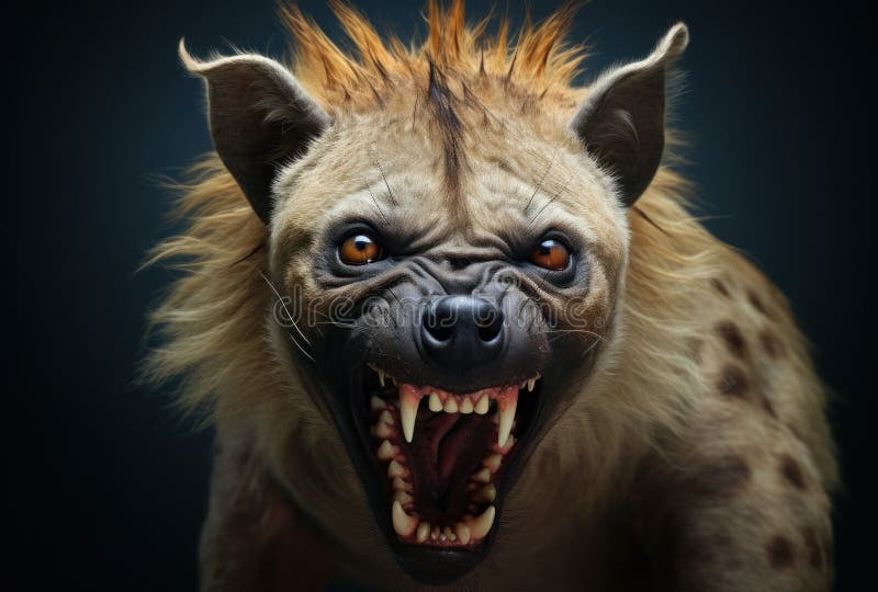 A Hyena with Its Mouth Open Stock Illustration - Illustration of nature ...