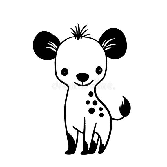 Hyena. Hyena Simple Black and White Line Art Vector Logo Stock Vector ...