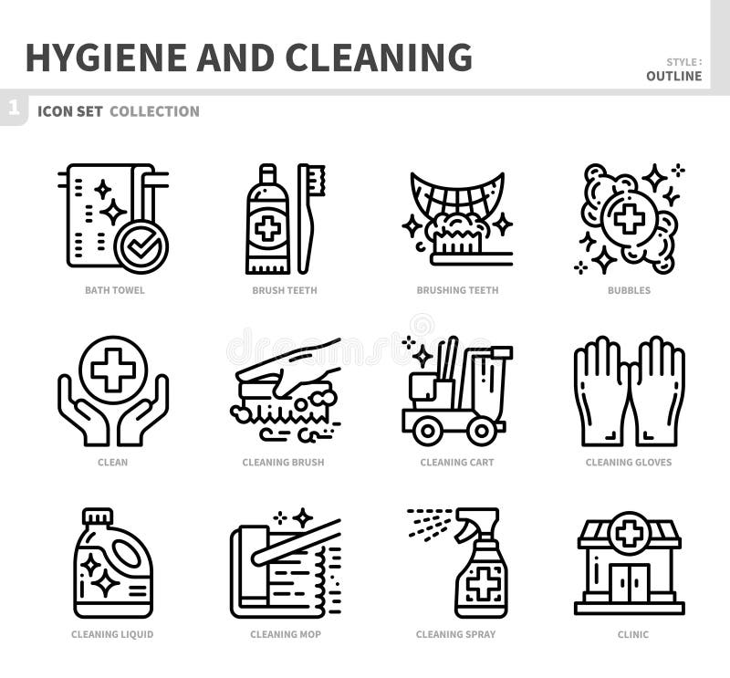Hygiene icon set stock vector. Illustration of health - 188707276