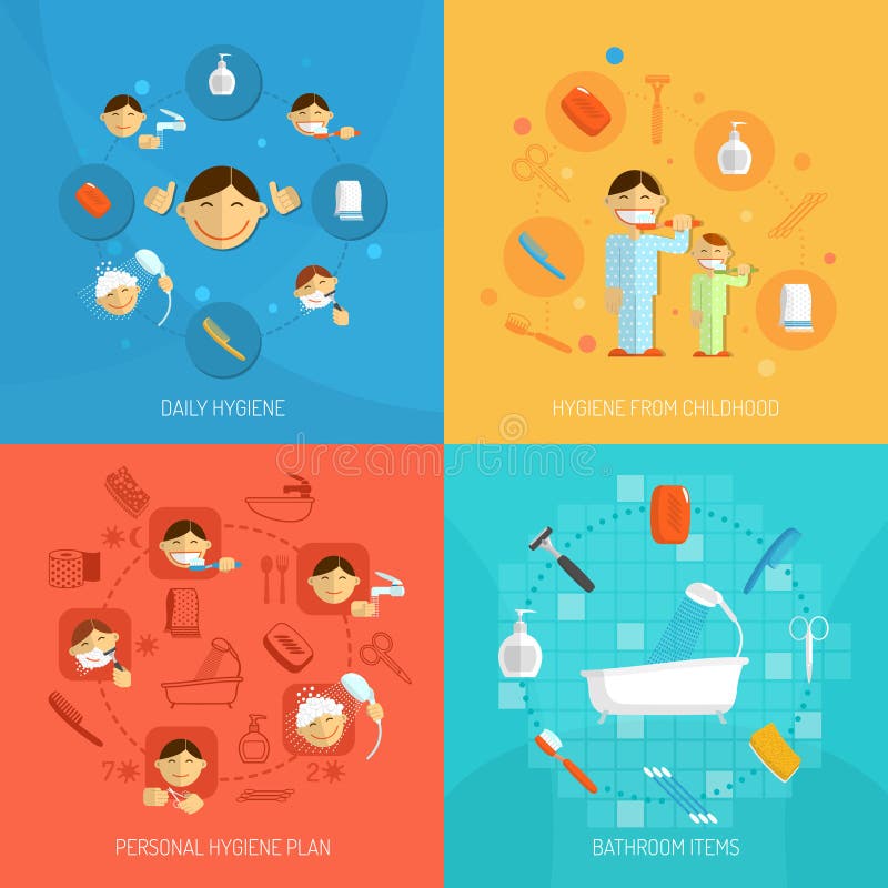 Hygiene Design Concept stock vector. Illustration of flat - 52133435