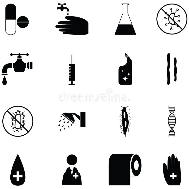Hygiene icon set stock vector. Illustration of liquid - 107349171