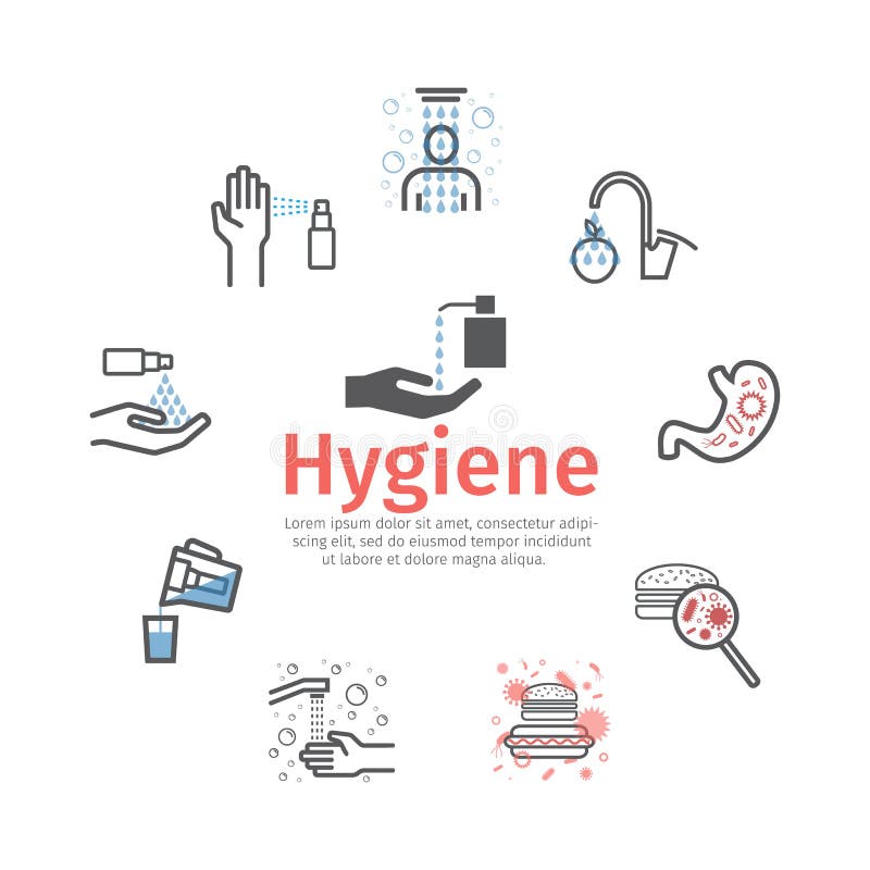 Hygiene Line Icons Set. Vector Signs for Web Graphics. Stock Vector ...