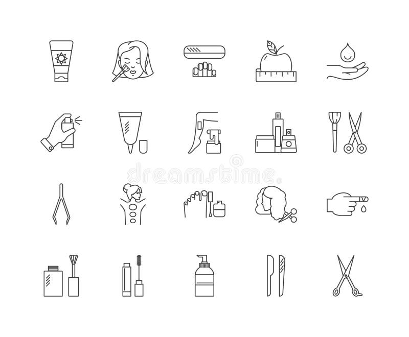 Hygiene Line Icons, Signs, Vector Set, Outline Illustration Concept ...