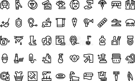 Hygiene Routine Icons High-Quality Vector Icons Collection with ...