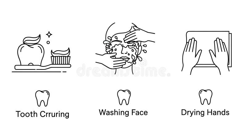 Daily Hygiene Routine Illustrated Steps Stock Illustration ...