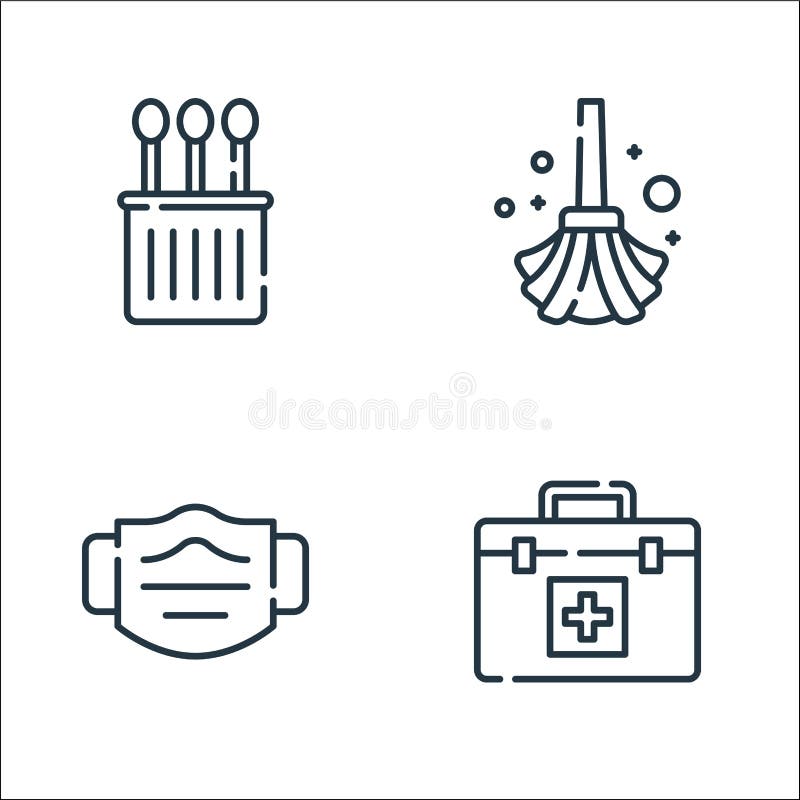Hygiene Routine Line Icons. Linear Set Stock Vector - Illustration of ...
