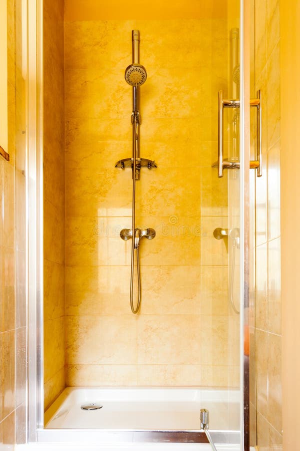 Hygiene. Shower Stall Unit. Interior of Bathroom. Stock Image - Image ...