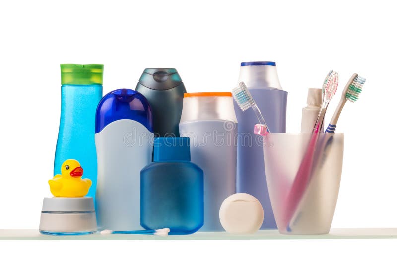 Hygiene tools on white stock photo. Image of detergent - 54607522