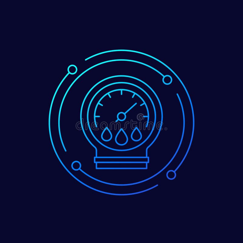 Hygrometer Icon, Humidity Control Linear Design Stock Vector ...