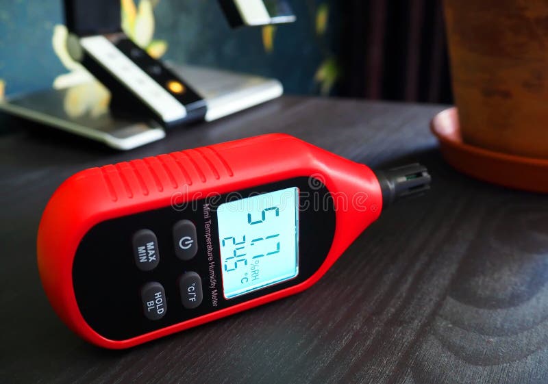 Hygrometer for Measuring Air Humidity, Close-up and Details. a Device ...