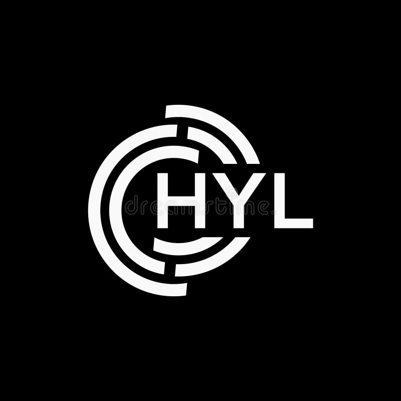 HYL Letter Logo Design on Black Background. HYL Creative Initials ...