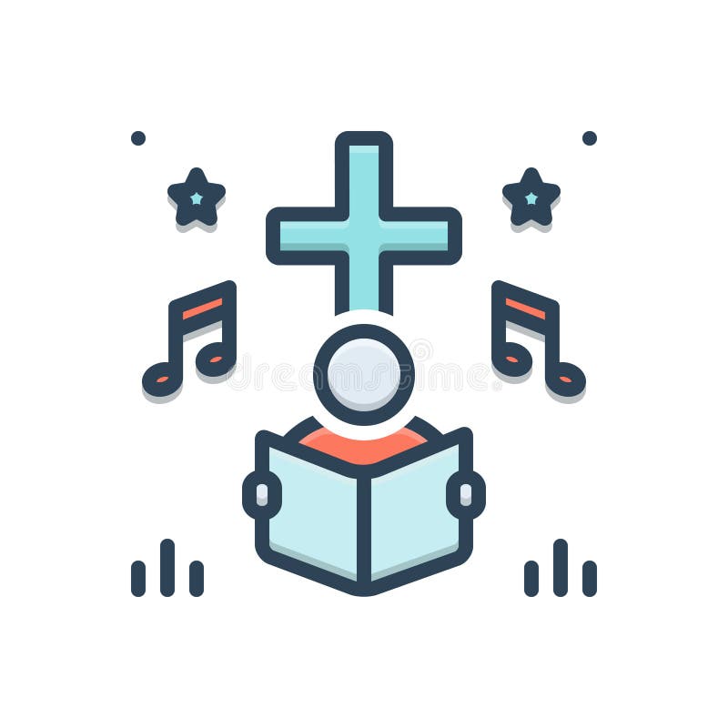 Mix Icon for Hymn, Psalm and Homily Stock Vector - Illustration of ...
