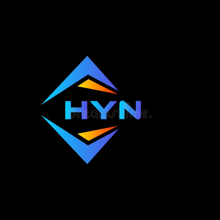 HYN Abstract Technology Logo Design on Black Background. HYN Creative ...