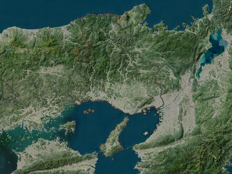 Hyogo, Japan. High-res Satellite. No Legend Stock Illustration ...