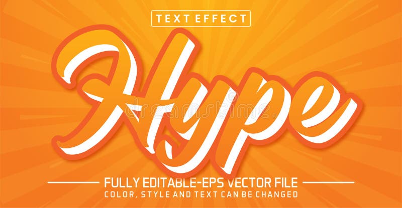 Hype Text Editable Style Effect Stock Vector - Illustration of editable ...
