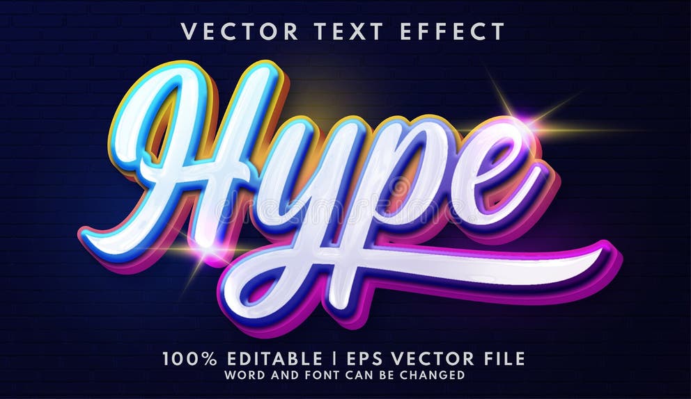 Hype and Colorful Text Effect Template Stock Vector - Illustration of ...