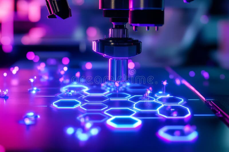 A Hyper-advanced Nanotechnology Lab Where Floating Hexagonal Particles ...