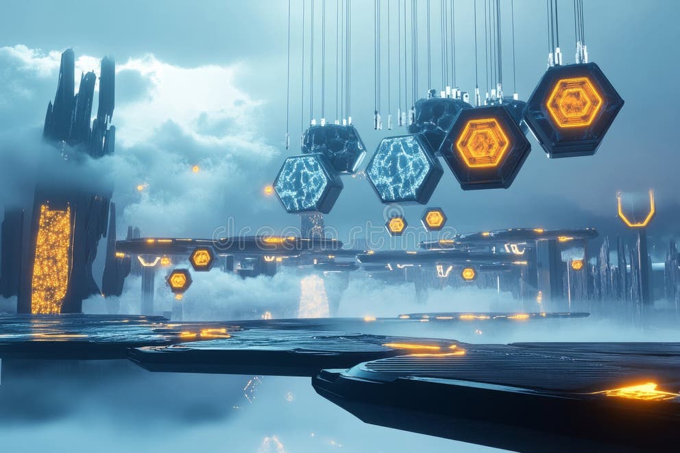 A Hyper-advanced Weather Control Station Where Hexagonal Satellites ...