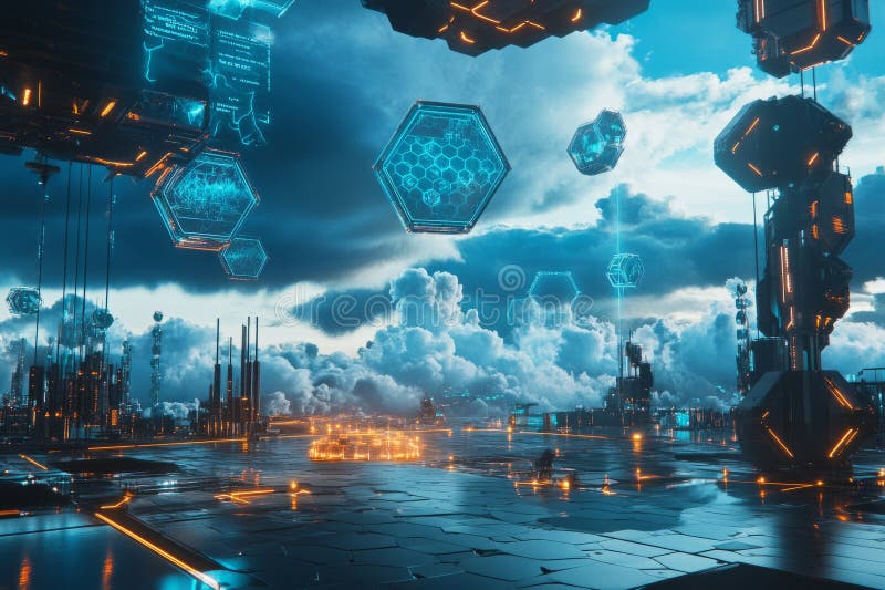 A Hyper-advanced Weather Control Station Where Hexagonal Satellites ...