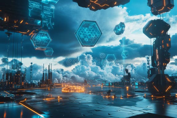 A Hyper-advanced Weather Control Station Where Hexagonal Satellites ...