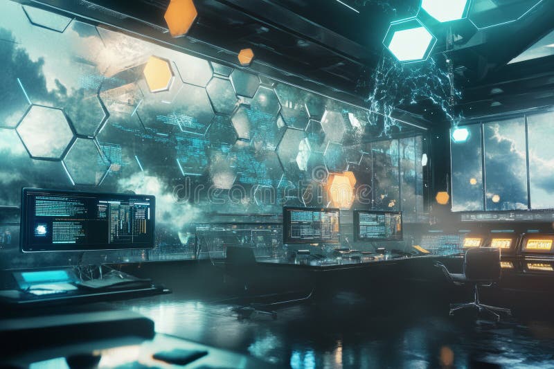 A Hyper-advanced Weather Control Station Where Hexagonal Satellites ...