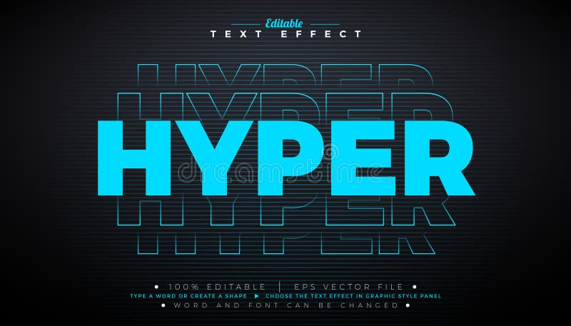 Hyper 3D Text Effect Design Editable and Scalable Vector Graphic Style ...