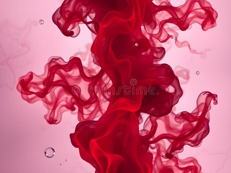 Exploding Red and Black Ink Collision in Water with High-Detail Liquid ...