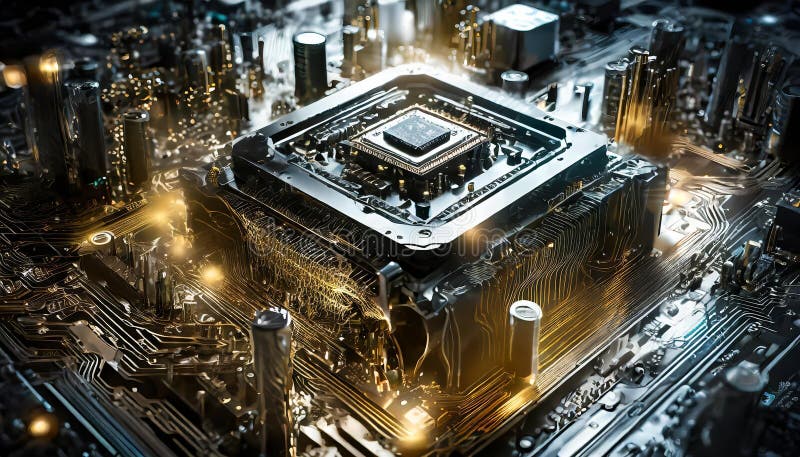 Hyper-Detailed Chrome Supercomputer Texture Featuring Cutting-Edge ...