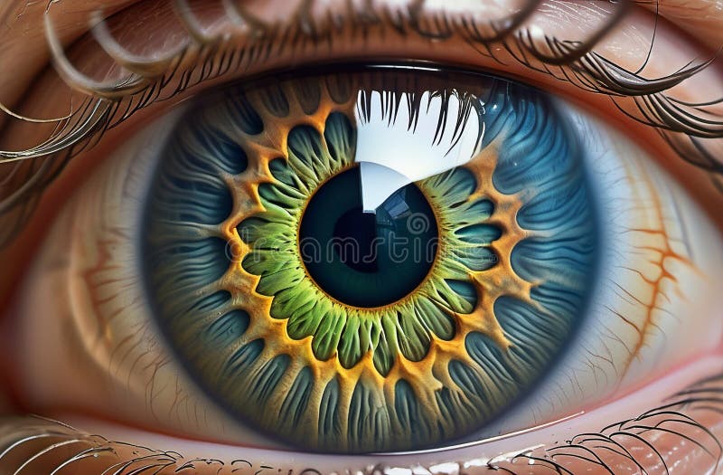 A Hyper-detailed Close-up of a Human Eye, Showcasing Intricate Iris ...