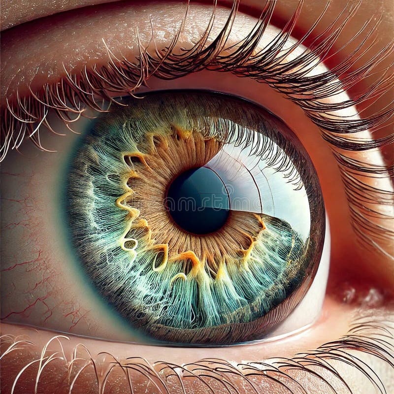 A Hyper-detailed Close-up of a Human Eye, Showcasing Intricate Iris ...