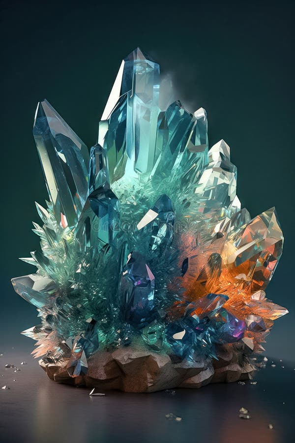 Hyper Detailed Crystallized Borax Malachite and Quartz Crystals. Stock ...