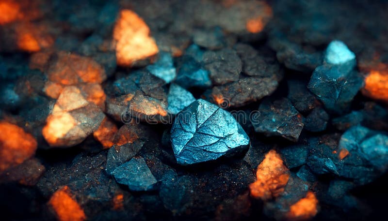 Hyper-detailed 3D Render of Lava Particles and Rare Stones for Cool ...
