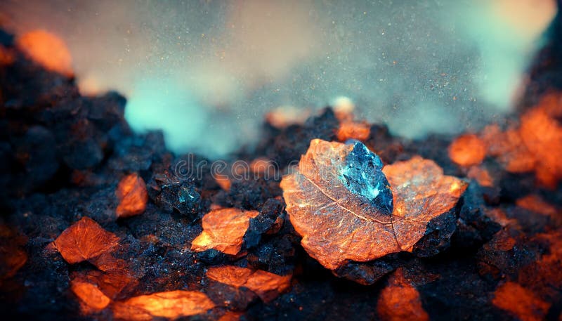 Hyper-detailed 3D Render of Lava Particles and Rare Stones for Cool ...