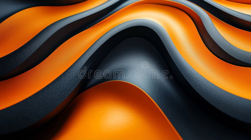 A Hyper-detailed 3D Rendering Showcasing an Abstract Orange and Black ...