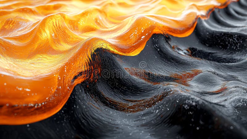 A Hyper-detailed 3D Rendering Showcasing an Abstract Orange and Black ...