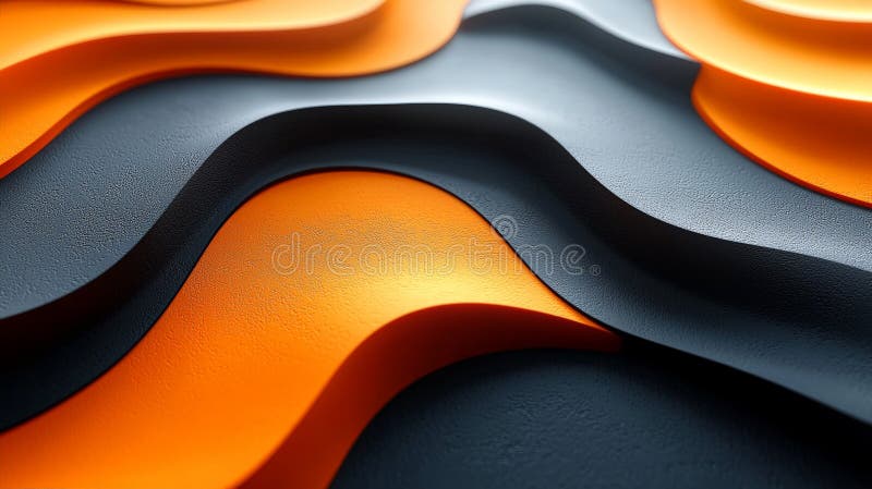 A Hyper-detailed 3D Rendering Showcasing an Abstract Orange and Black ...