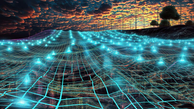 Hyper-detailed Drawing with Electrical Grid Visualization, Generative ...