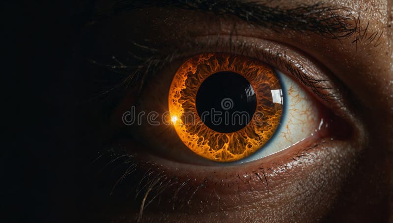 A Hyper-detailed Eye Reflecting a Glowing Solar Eclipse in the Iris ...