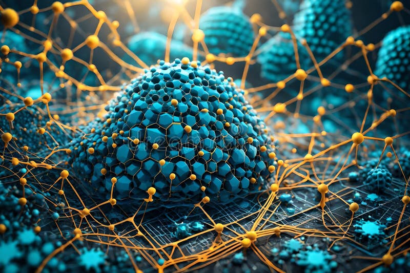 Hyper-Detailed Futuristic Nano Technology: Abstract Close-Up Background ...