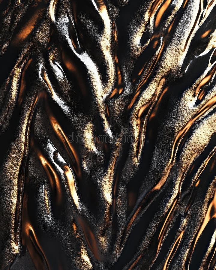 Macro Liquid Chrome Tiger Stripes on Black Tileable Texture Stock ...
