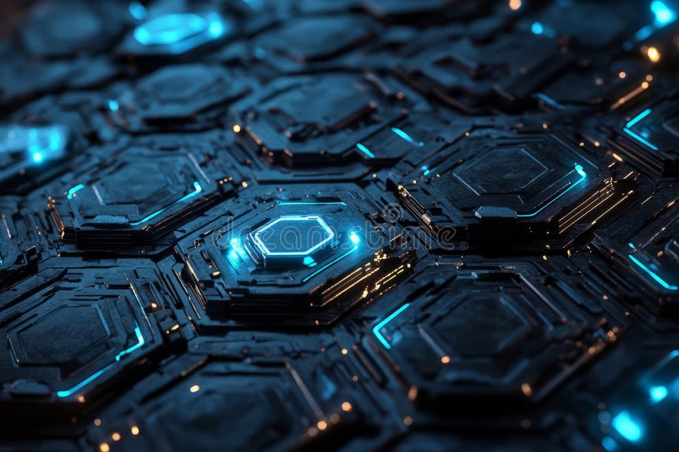 A Hyper-detailed Mechanical 3D Background Where Hexagonal Cells ...