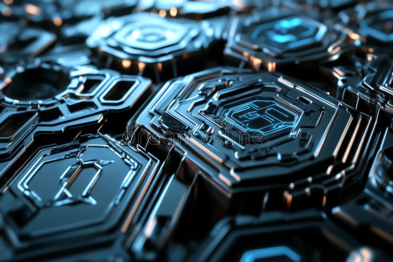 A Hyper-detailed Mechanical 3D Background Where Hexagonal Cells ...