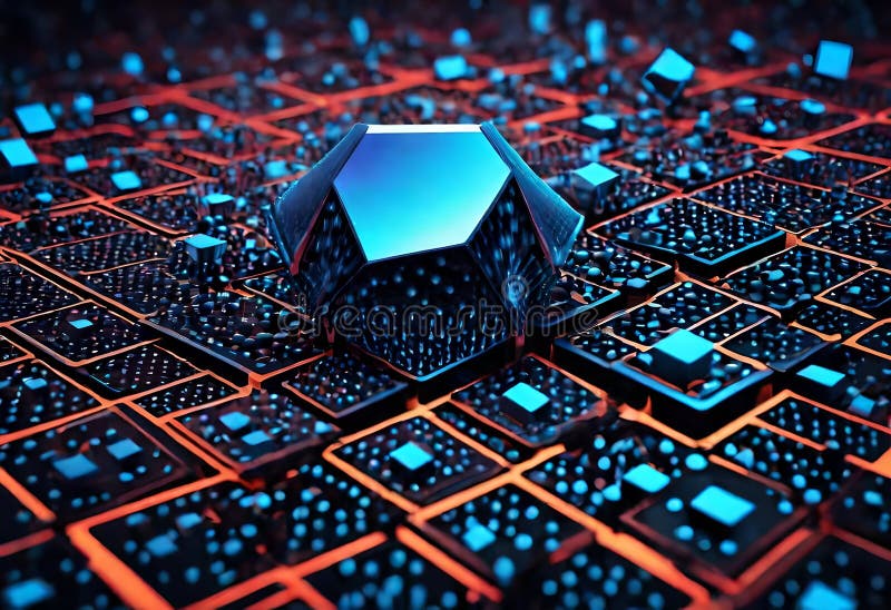 Hyper-Detailed Nano Technology: Futuristic Close-Up Abstract Background ...