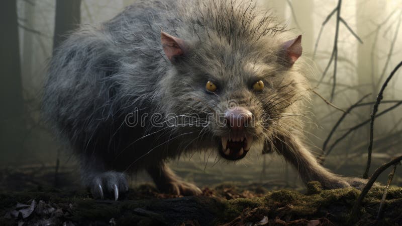 Hyper-detailed Rendering of a Rat Running through a Forest Stock ...