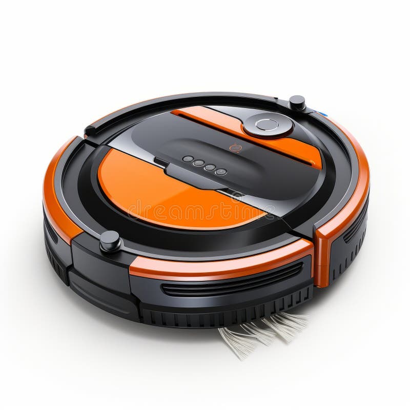 Realistic Robotic Vacuum Cleaner with Clipping Path Stock Illustration ...