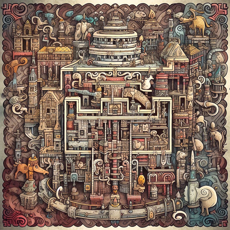 Hyper Detailed Square Pattern, Whimsical Art, Neutral Colors ...